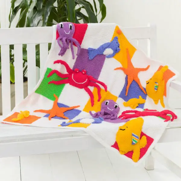 Free Knitting Pattern: Sea Creatures Throw - I Love Yarn Forever