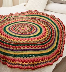 Free Crochet Pattern: Circular Fall Mandala Throw - I Love Yarn Forever