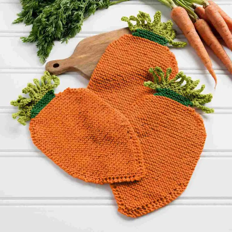 Free Knitting Pattern: 24 Carrot Knit Dishcloth - I Love Yarn Forever