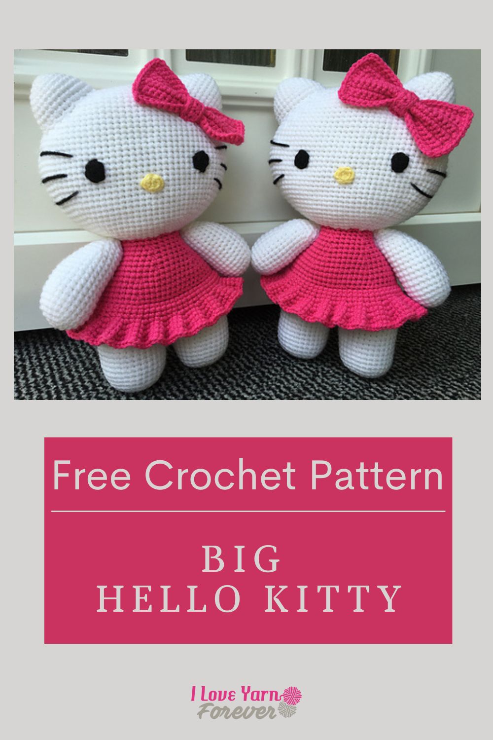 Free Crochet Pattern: Big Hello Kitty - I Love Yarn Forever