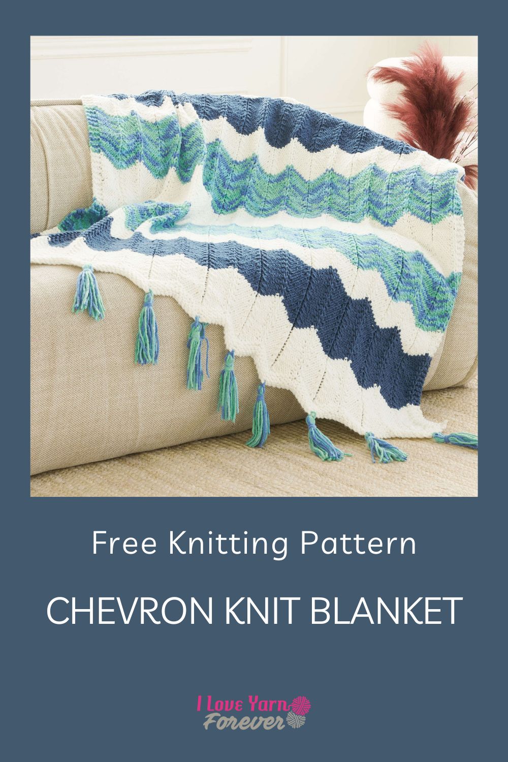 Free Knitting Pattern: Chevron Knit Blanket - I Love Yarn Forever