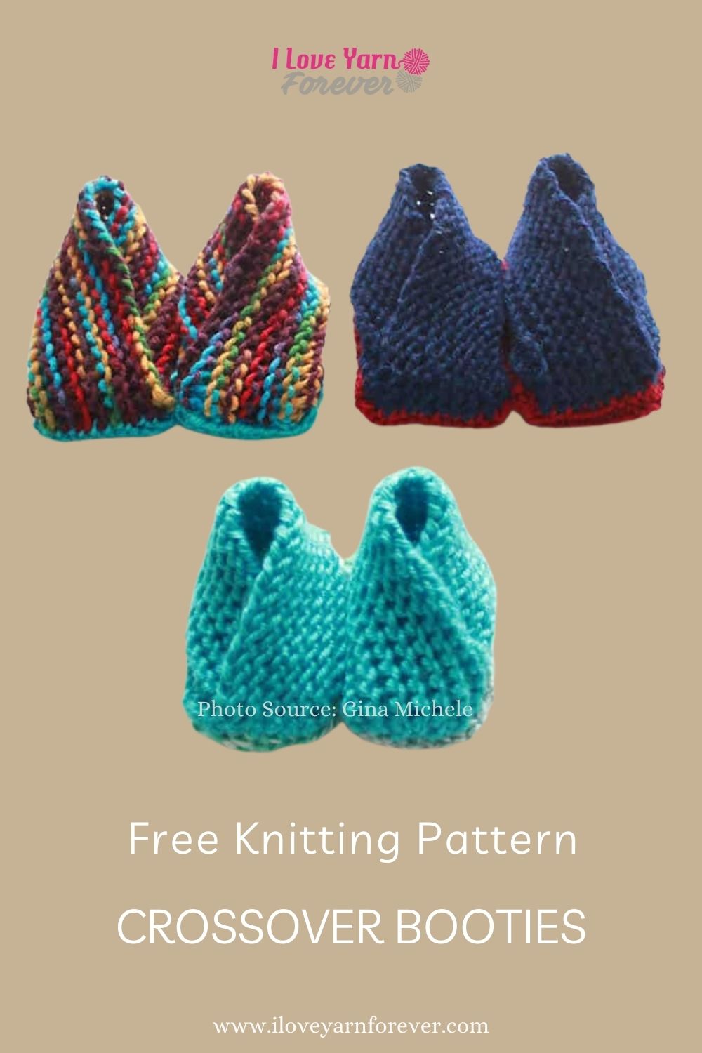 Free Knitting Pattern: Crossover Booties - I Love Yarn Forever