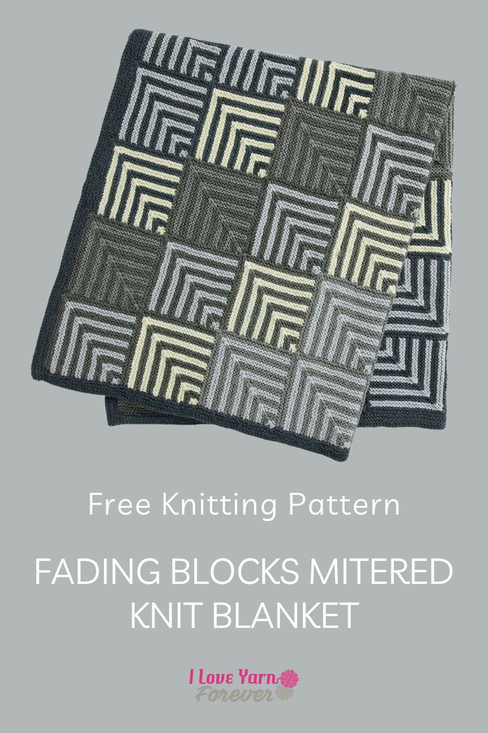 Free Knitting Pattern: Fading Blocks Mitered Knit Blanket - I Love Yarn ...