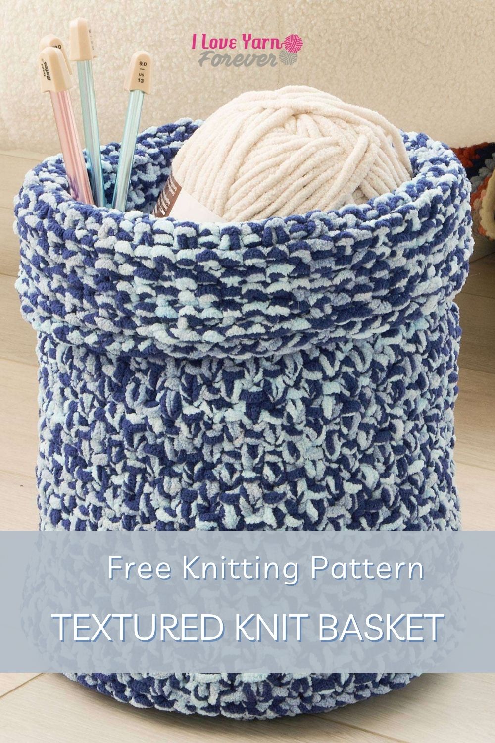 Free Knitting Pattern: Textured Knit Basket - I Love Yarn Forever