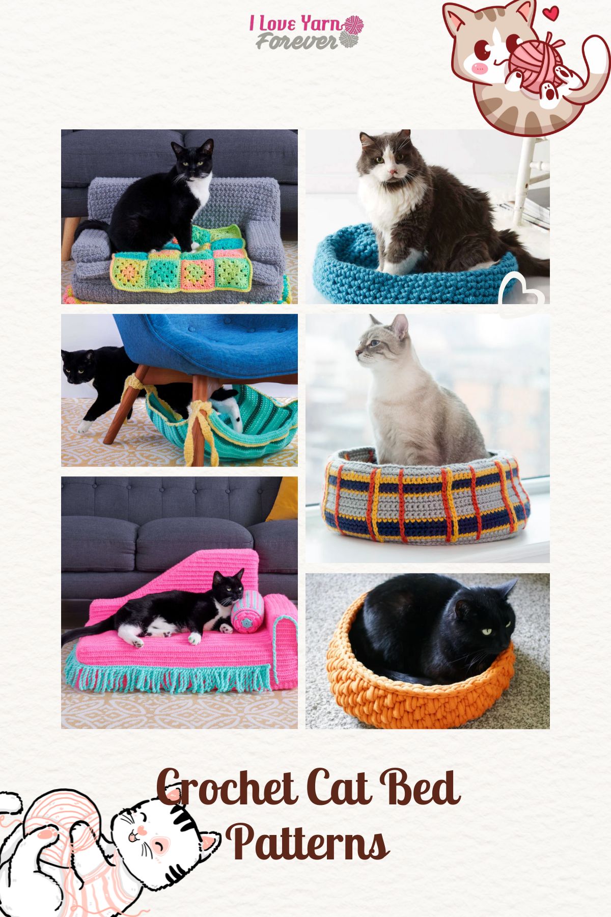 Top 8 Free Crochet Cat Bed Patterns - I Love Yarn Forever