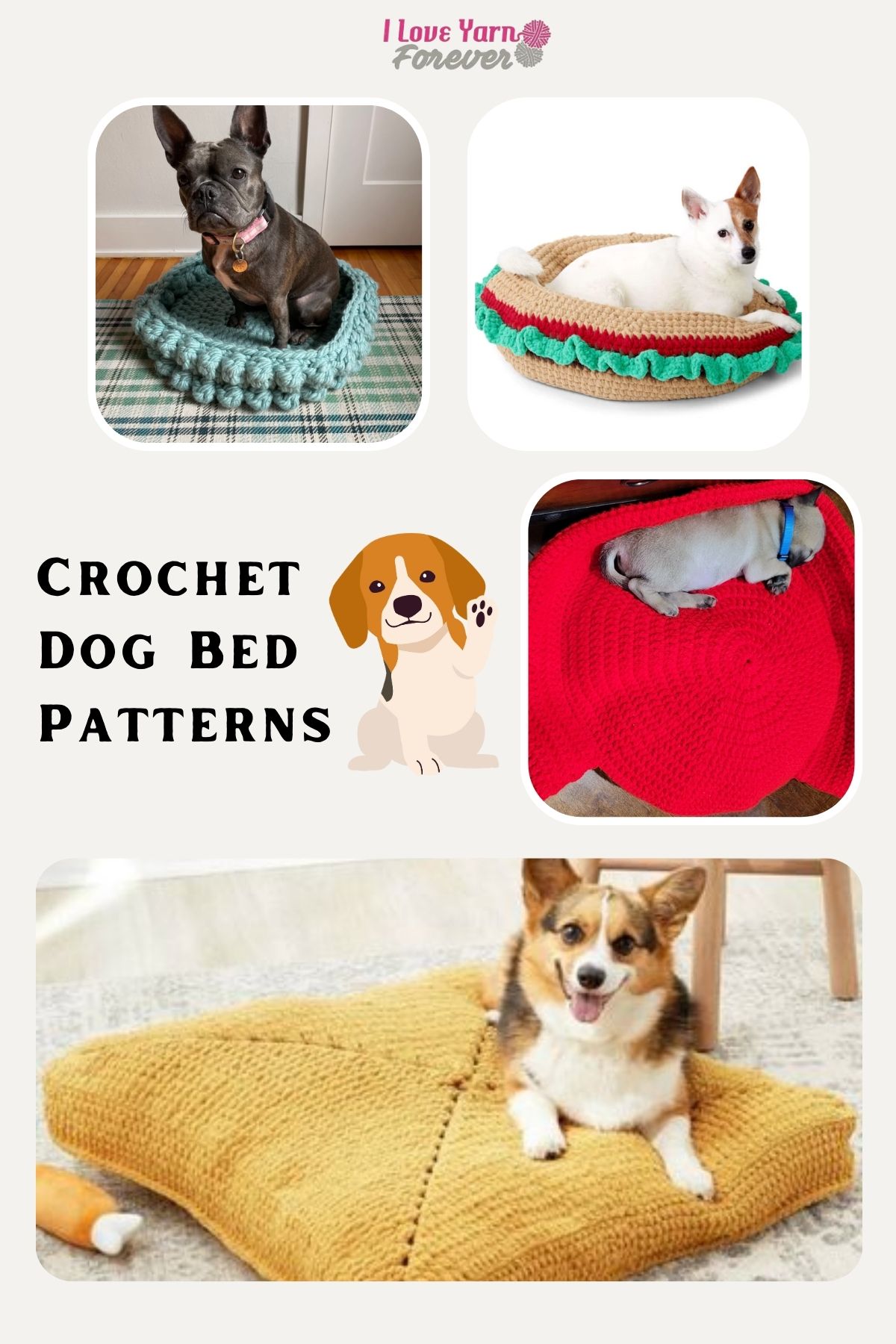 Top 10 Free Crochet Dog Bed Patterns - I Love Yarn Forever
